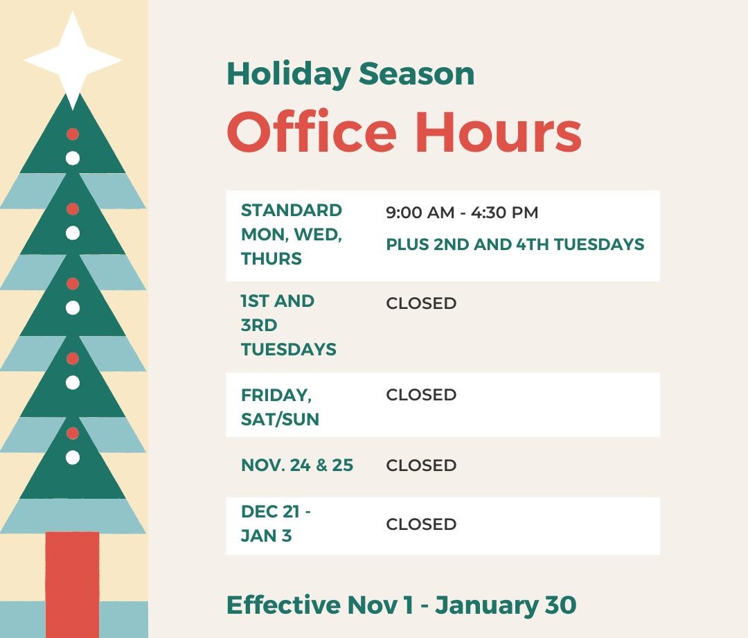 GWCC Holiday Season Office Hours – Greater Wasilla Chamber of Commerce